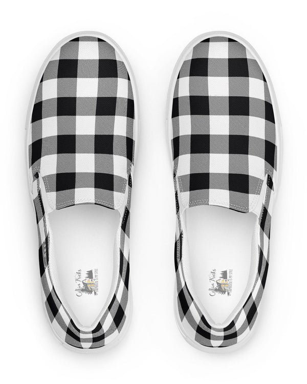Black & White Buffalo Check Cabin Kicks Shoes - Farmhouse Is My Style