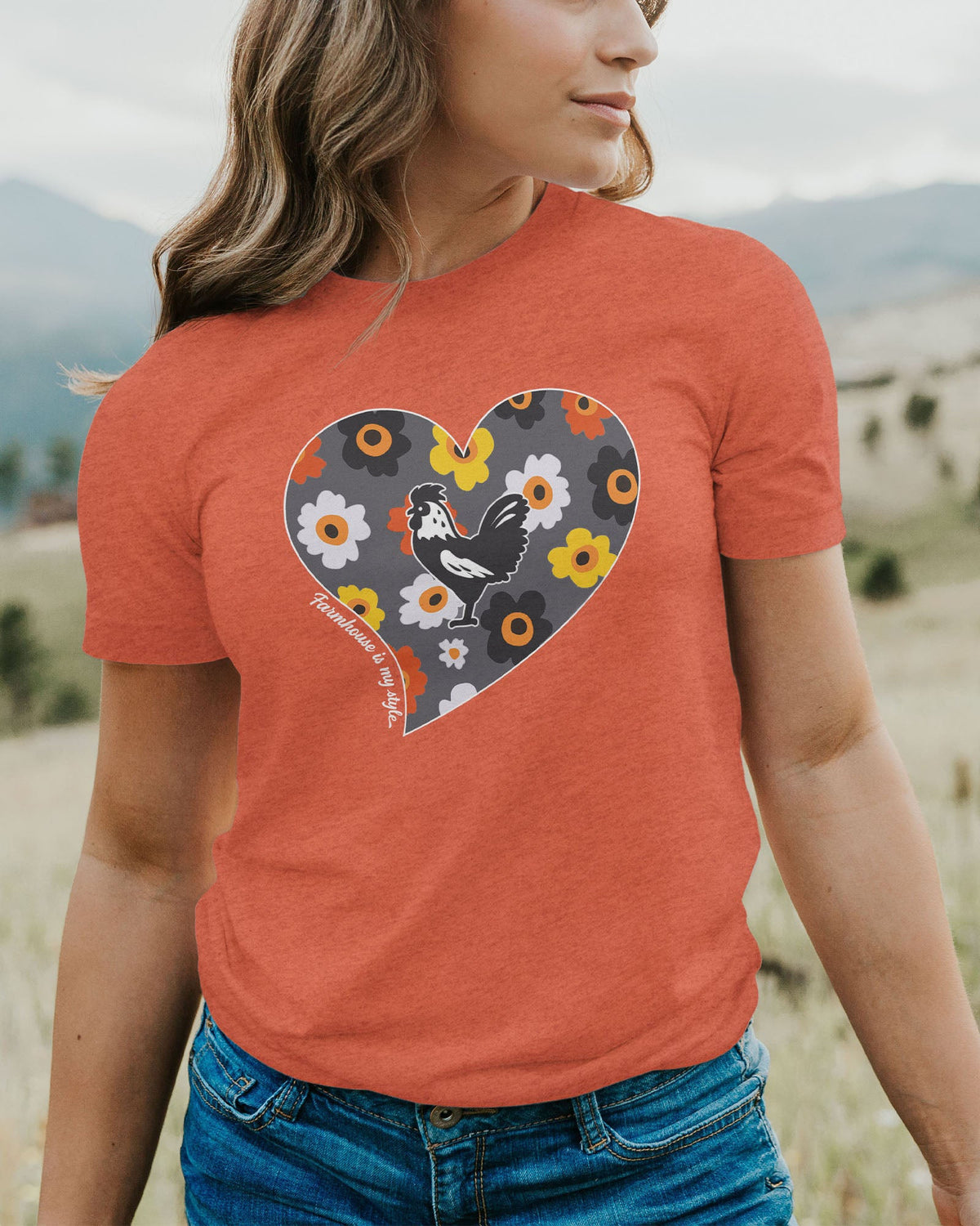 Summer Blooms Rooster Tee T-Shirt | Farmhouse Is My Style