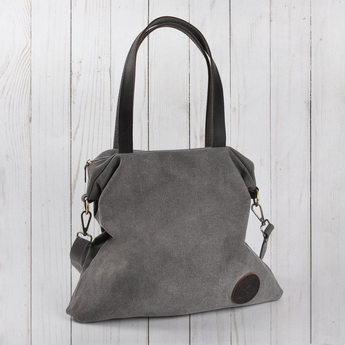 Silver / Gray Farmhouse Satchel Crossbody Bag / Purse | Farmhouse Is My ...