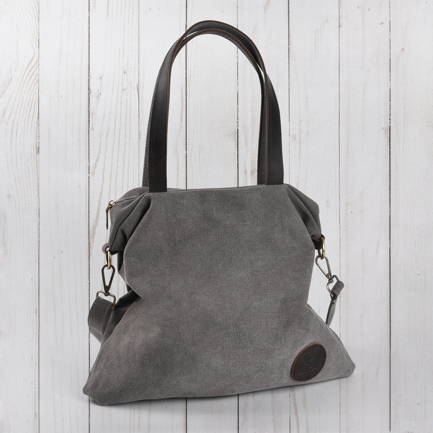 Silver / Gray Farmhouse Satchel Crossbody Bag / Purse | Farmhouse Is My ...